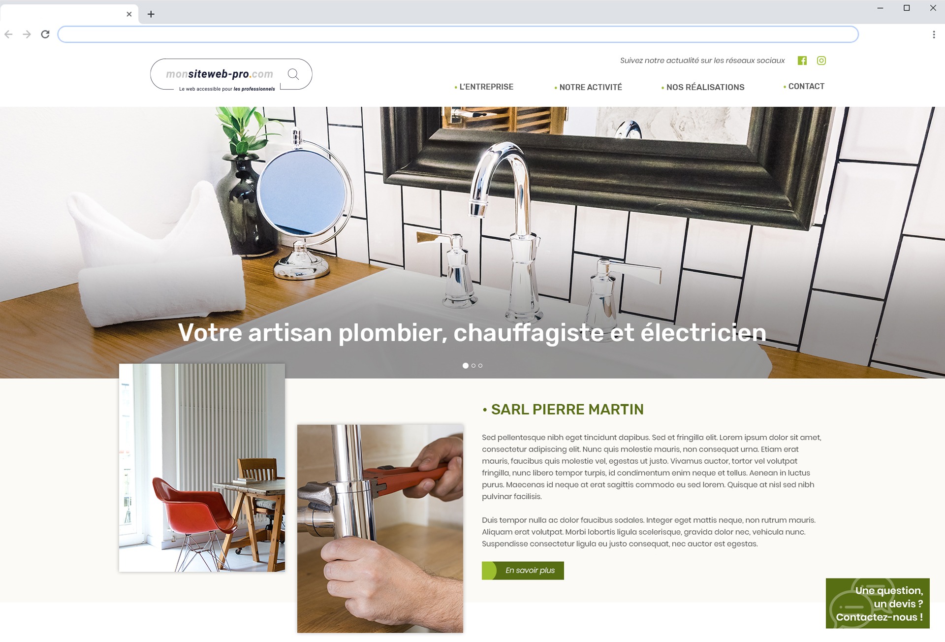 Page d'exemple - Mon Site Web Pro
